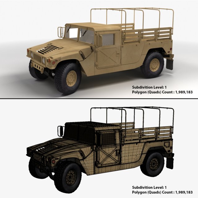 Hmmwv military humvee 3D Model in Combat 3DExport