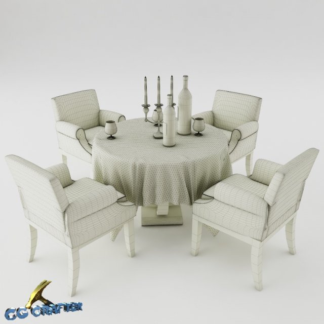 dining table set 15 3D Model in Dining Room 3DExport