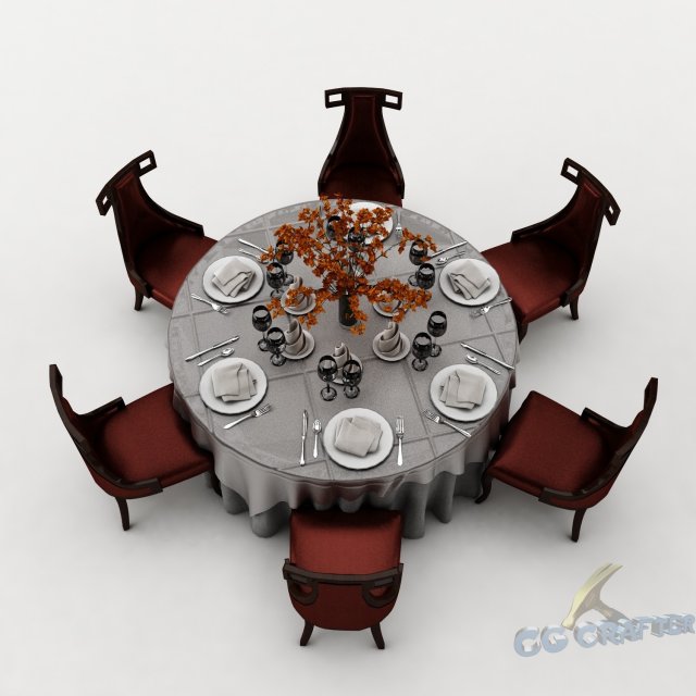 dining table set 27 3D Model in Dining Room 3DExport