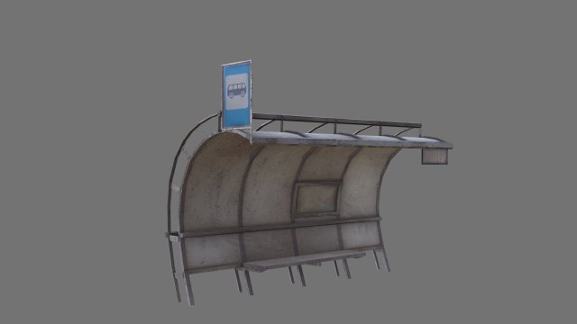 Bus stop 3D Model in Buildings 3DExport
