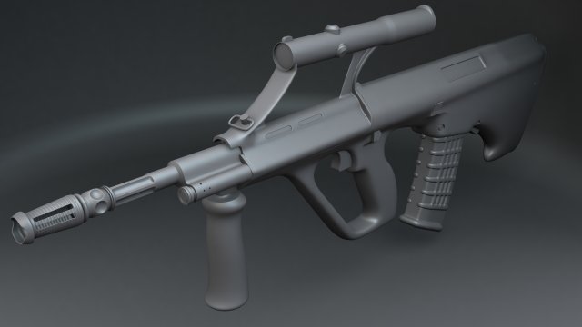 aug 3D Model in Assault Rifles 3DExport