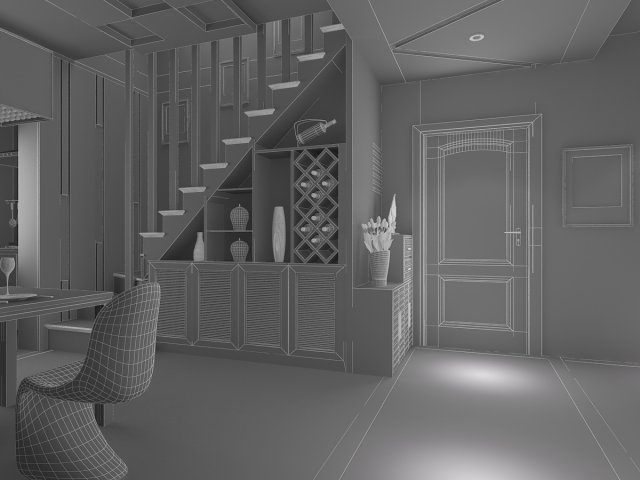 modern interior 3D Model in Living Room 3DExport