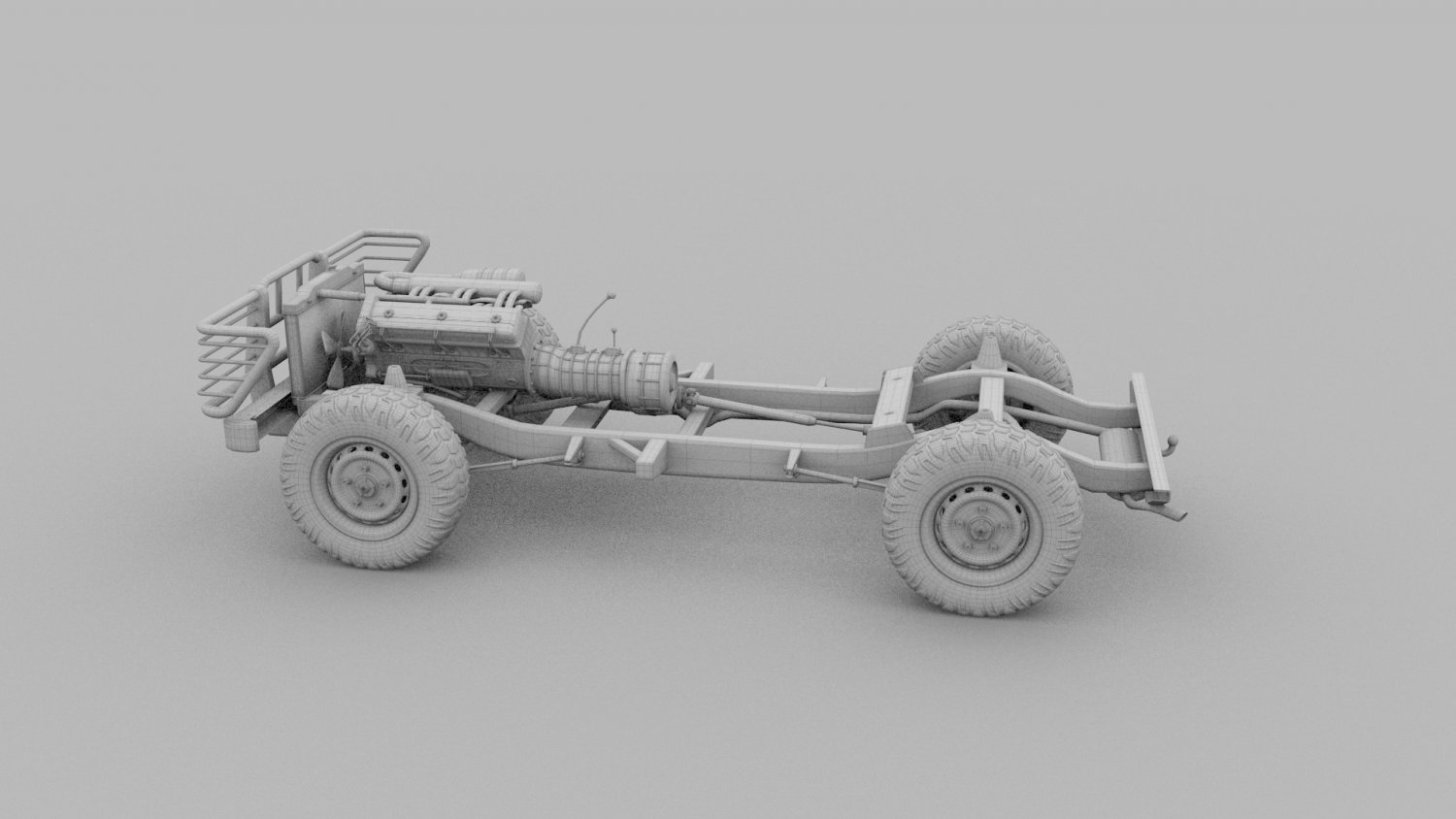 Full SUV Chassis 3D Model in SUV 3DExport