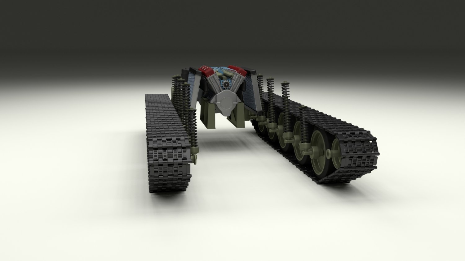 T34 Tank Drivetrain 3D Model in Tank 3DExport