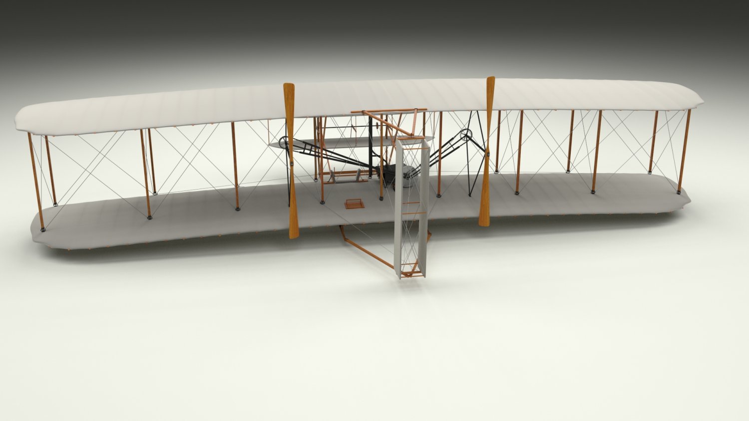 Animated Wright Flyer 1903 3D Model in Old 3DExport