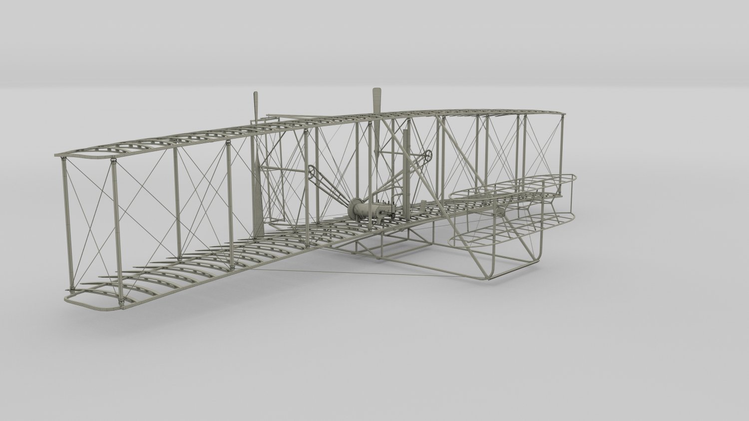 Animated Wright Flyer 1903 3D Model in Old 3DExport