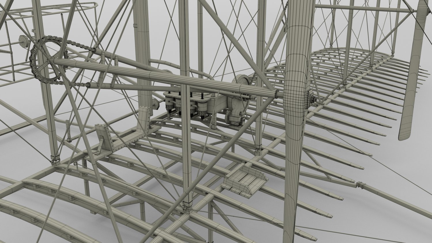 Animated Wright Flyer 1903 3D Model in Old 3DExport