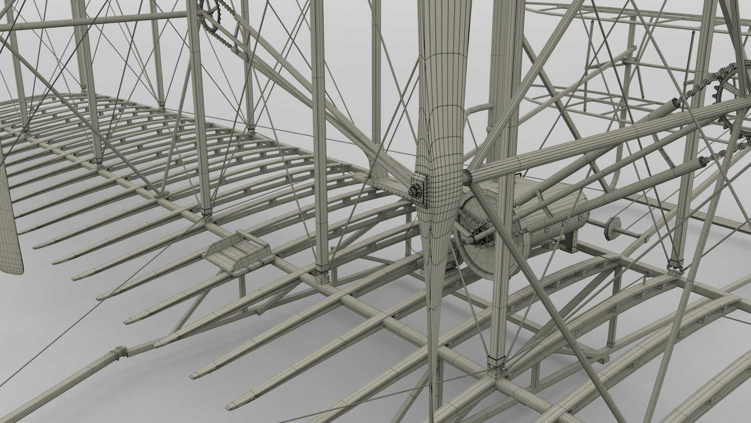 Animated Wright Flyer 1903 3D Model in Old 3DExport