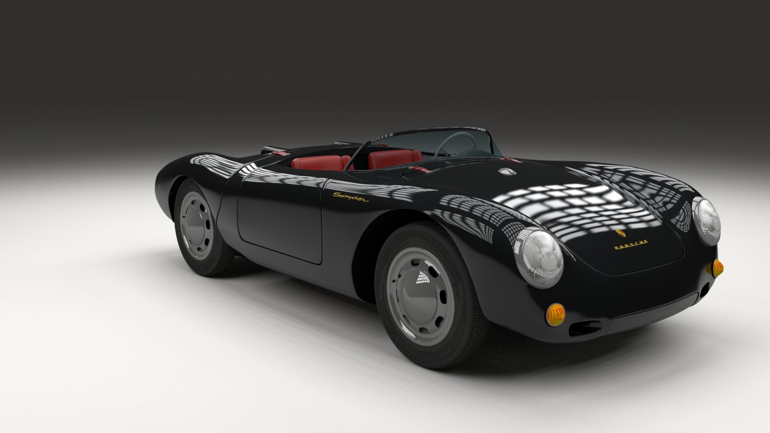 Porsche 550 Spyder black 3D Model in Sport Cars 3DExport