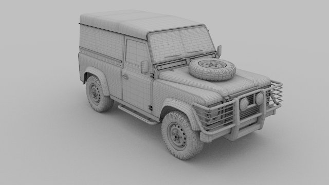 land rover defender 90 hard top rev 3D Model in SUV 3DExport