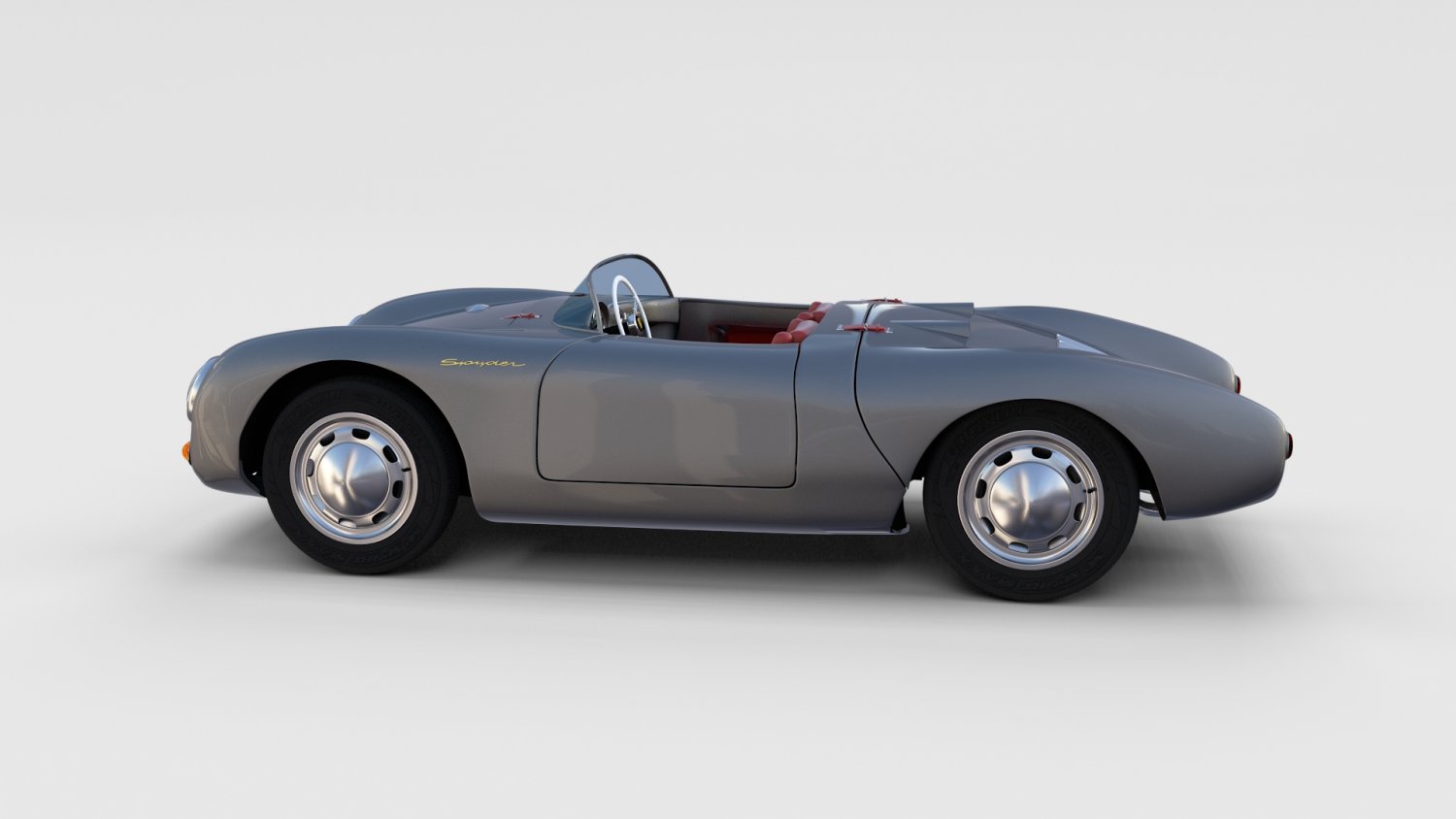 Porsche 550 Spyder gray rev 3D Model in Old Cars 3DExport