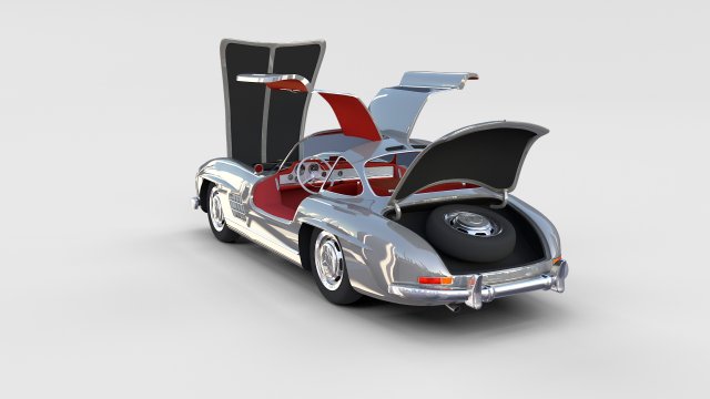 fully modelled-rigged mercedes 300sl gullwing rev 3D Model in Sport ...