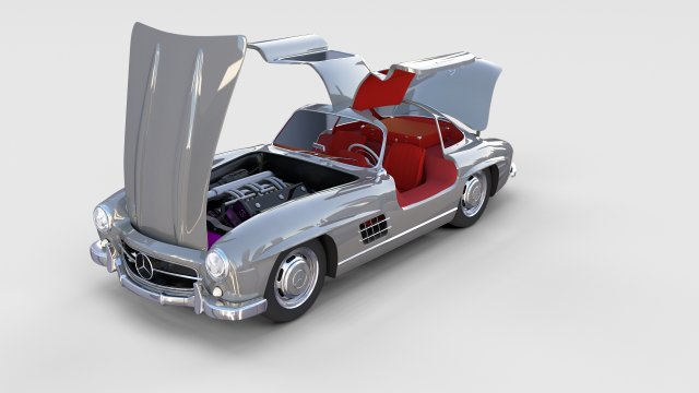 fully modelled-rigged mercedes 300sl gullwing rev 3D Model in Sport ...