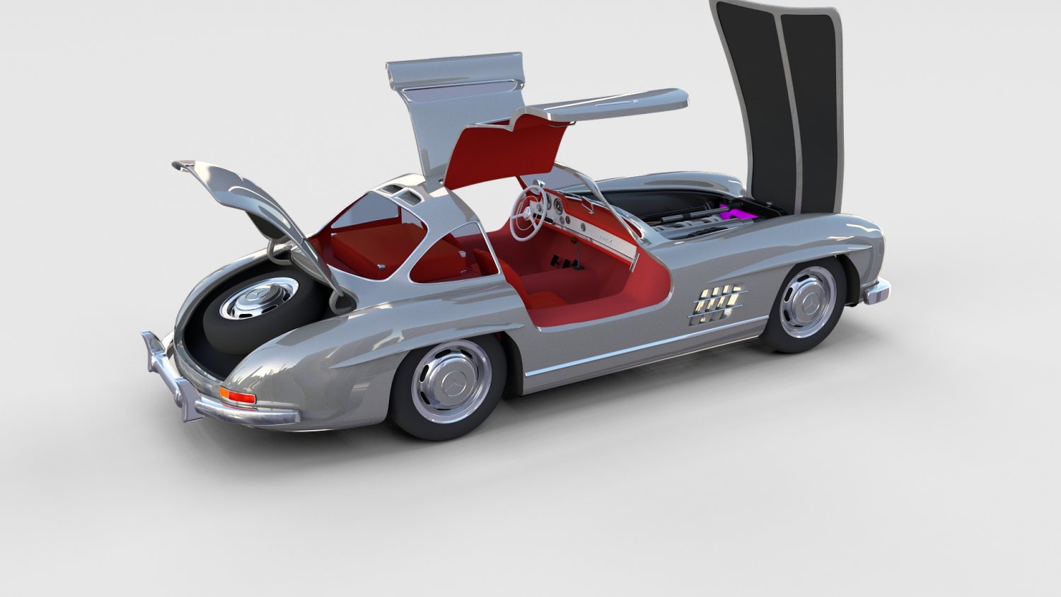Fully Modelled-Rigged Mercedes 300SL Gullwing rev 3D Model in Sport ...