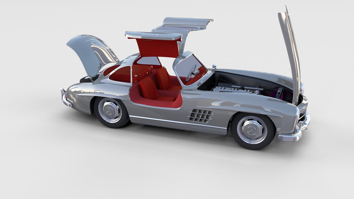 Fully Modelled-Rigged Mercedes 300SL Gullwing rev 3D Model in Sport ...