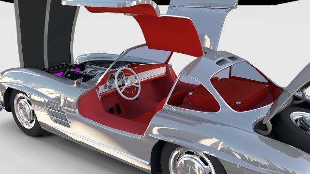fully modelled-rigged mercedes 300sl gullwing rev 3D Model in Sport ...