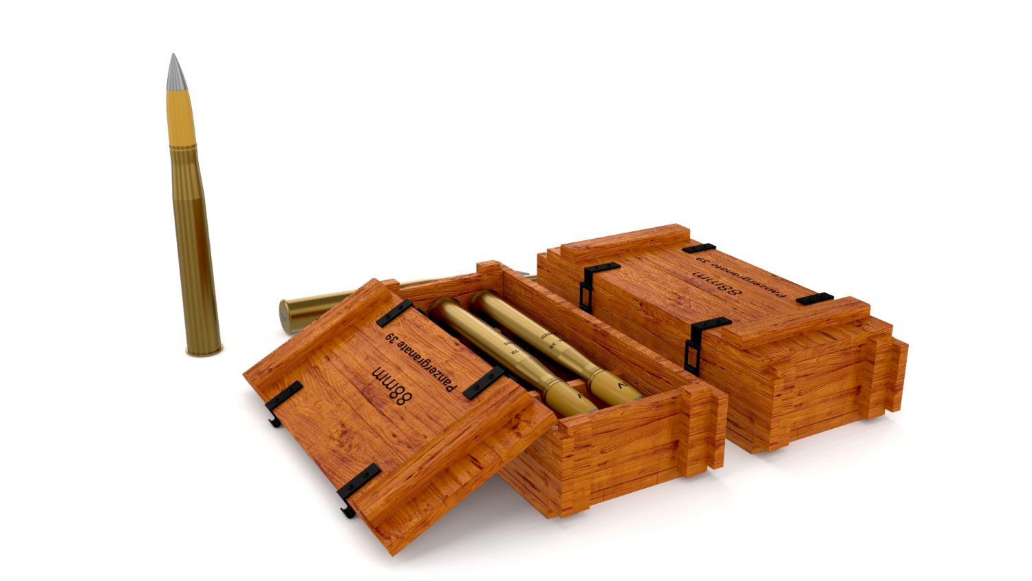 german 88mm shell 3D Models in Tank 3DExport