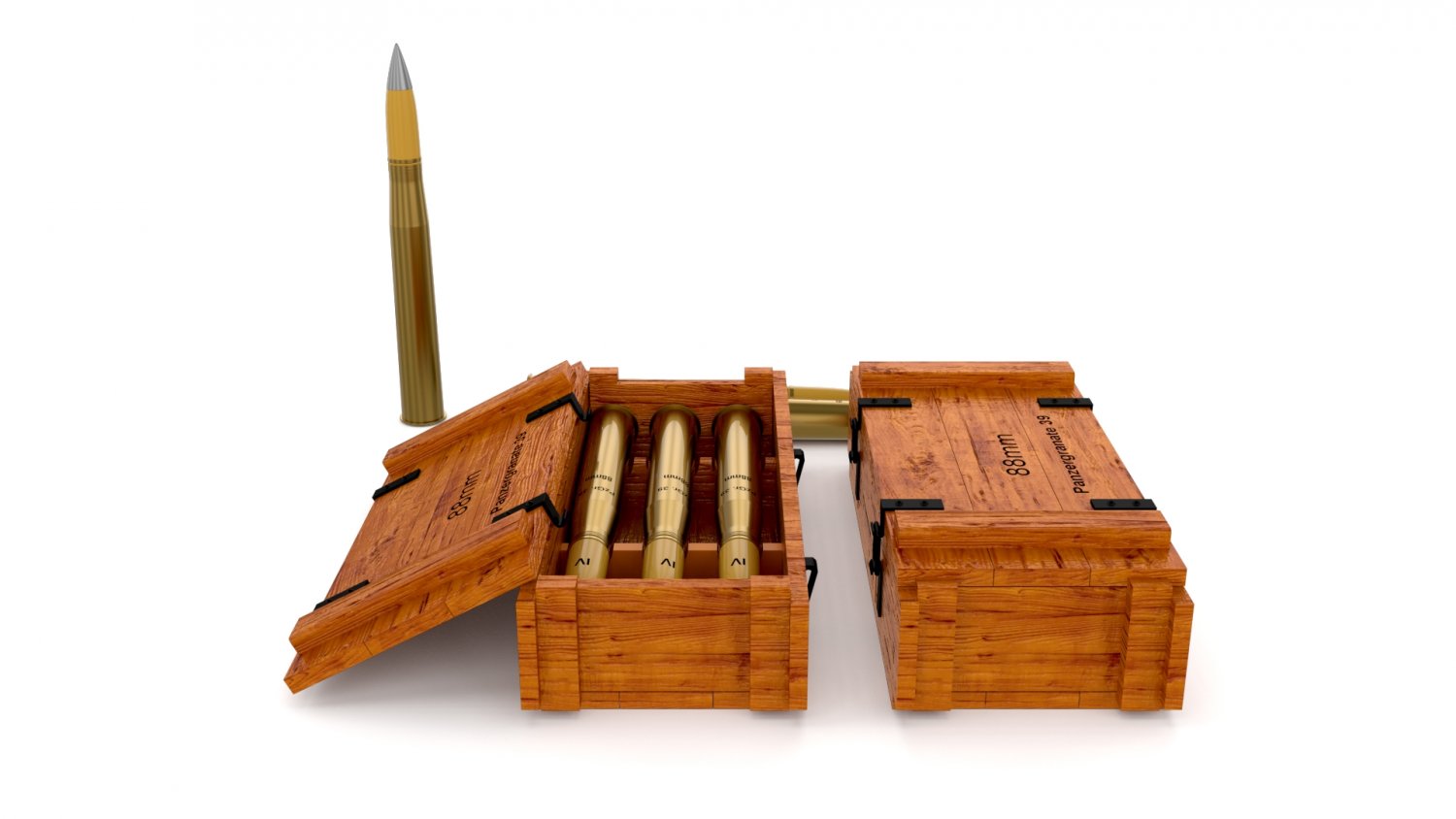 german 88mm shell 3D Models in Tank 3DExport