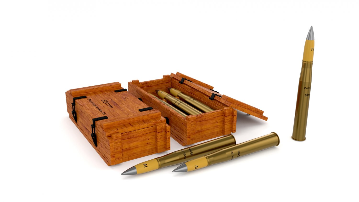 german 88mm shell 3D Models in Tank 3DExport