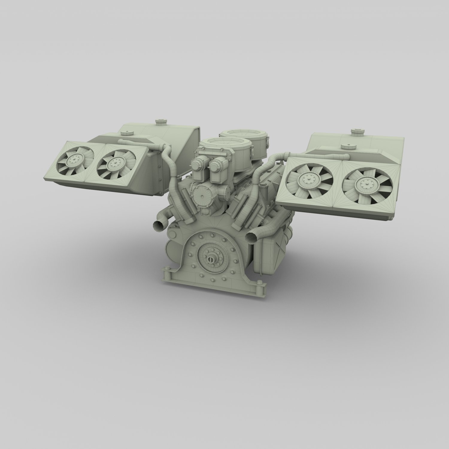 Maybach HL230 Engine Full Panzer Tiger Unit 3D Model in Parts 3DExport