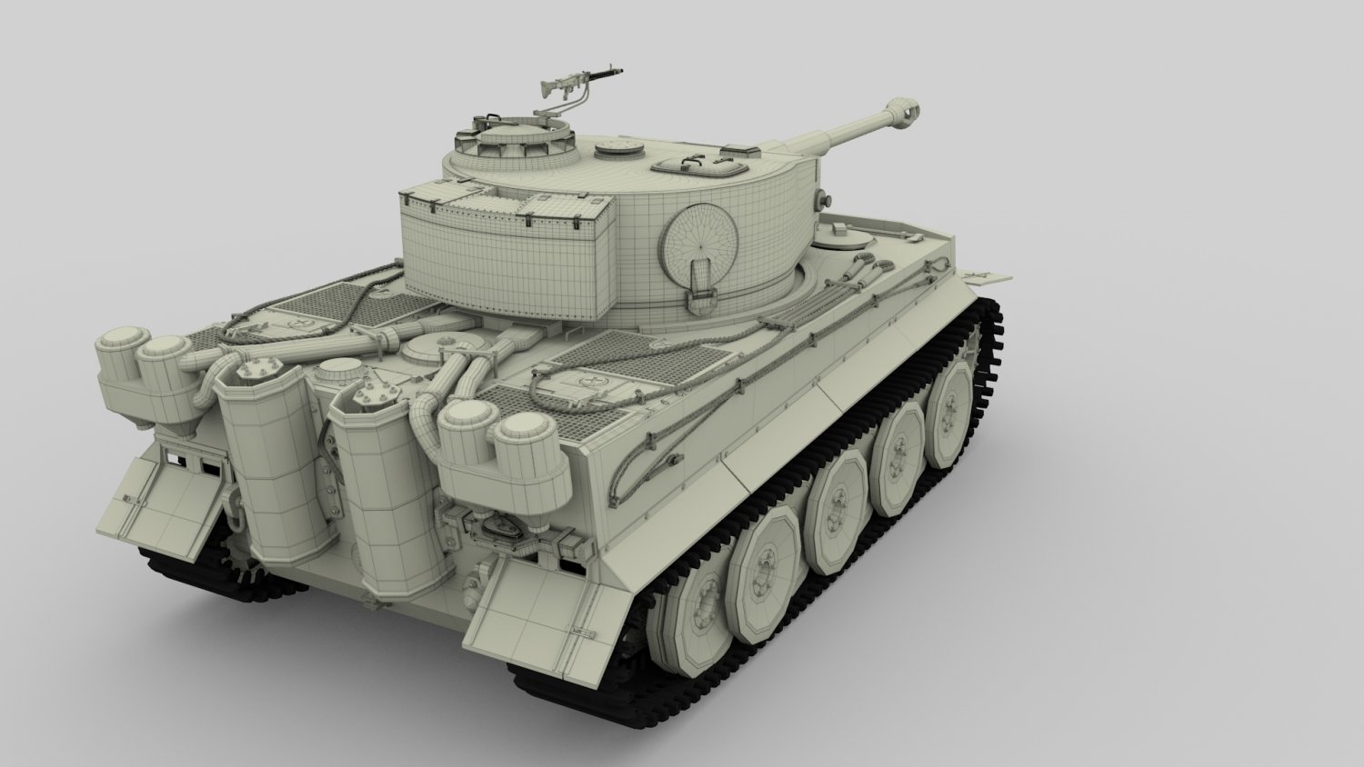 Panzer Tiger Tank Early with interior 3D Model in Tank 3DExport