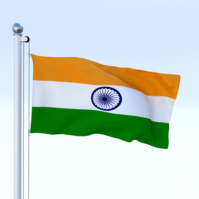 animated india flag 3D Model in Miscellaneous 3DExport