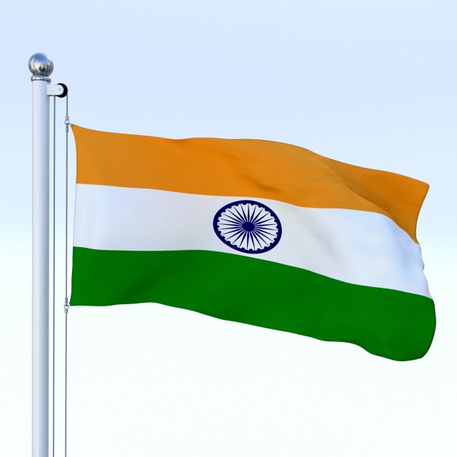animated india flag 3D Model in Miscellaneous 3DExport