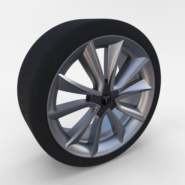 tesla model 3 rim 3D Model in Parts of auto 3DExport