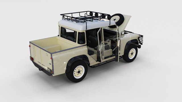 full land rover defender pack w chassis and inter 3D Model in SUV 3DExport