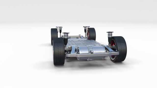 tesla model 3 with interior and chassis pack 3D Model in Limousine 3DExport