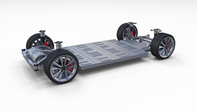 tesla model 3 and model s chassis pack 3D Model in Limousine 3DExport