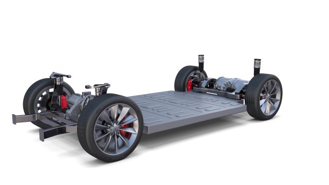 tesla model x blue with interior and chassis 3D Model in Limousine 3DExport