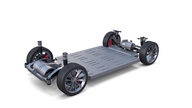 tesla model x blue with interior and chassis 3D Model in Limousine 3DExport