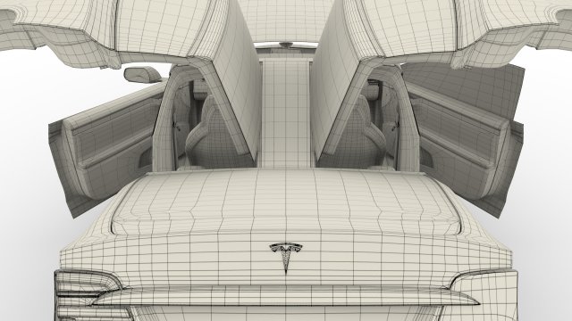 tesla model x red with interior 3D Model in Limousine 3DExport