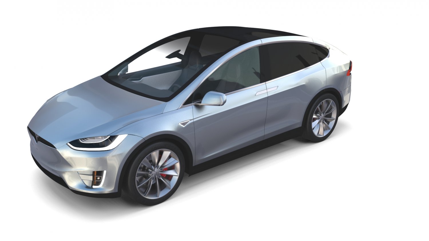 Tesla Model X Silver with interior 3D Model in Limousine 3DExport