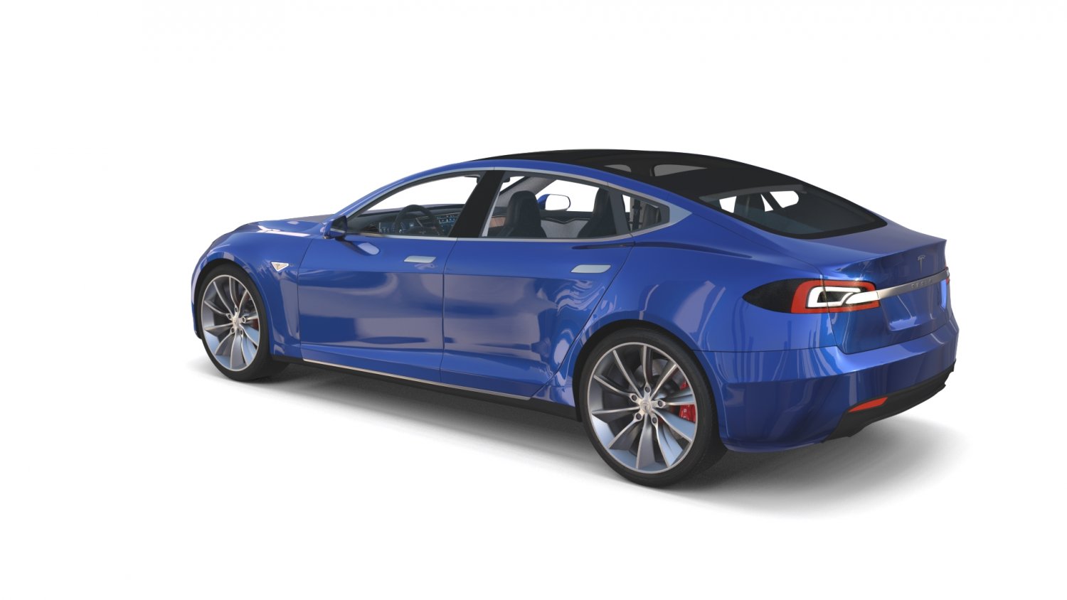 Tesla Model S 2016 Blue with interior and chassis 3D Model in Limousine ...