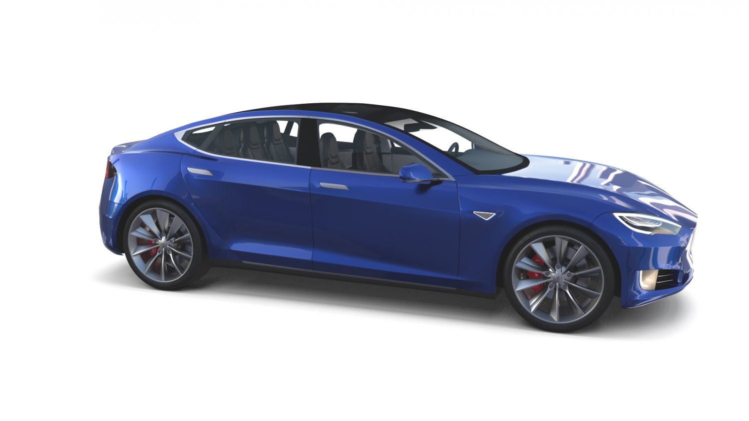 Tesla Model S 2016 Blue with interior and chassis 3D Model in Limousine ...