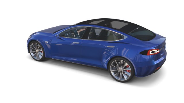 tesla model s 2016 blue with interior 3D Model in Limousine 3DExport