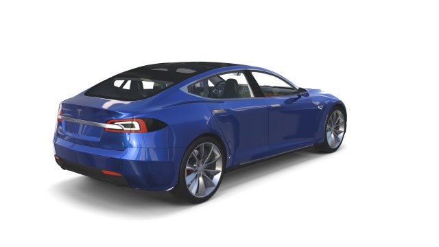 tesla model s 2016 blue with interior 3D Model in Limousine 3DExport