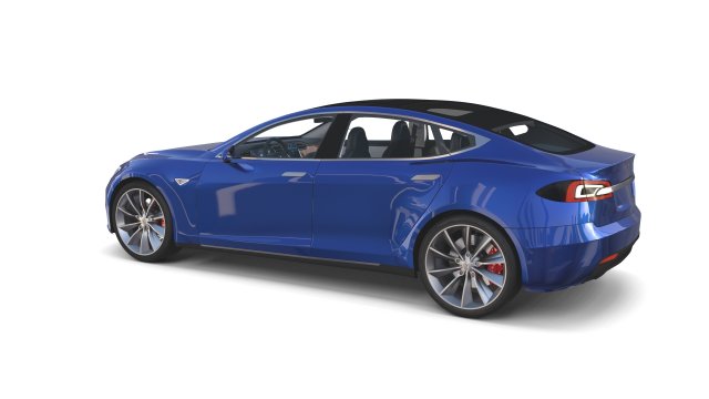 tesla model s 2016 blue with interior 3D Model in Limousine 3DExport