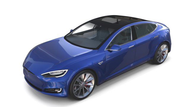 tesla model s 2016 blue with interior 3D Model in Limousine 3DExport
