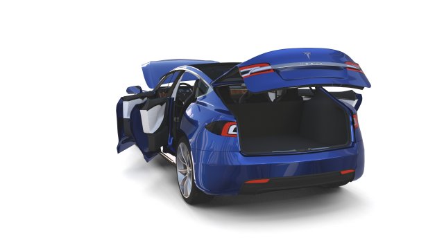 tesla model s 2016 blue with interior 3D Model in Limousine 3DExport