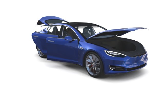 tesla model s 2016 blue with interior 3D Model in Limousine 3DExport