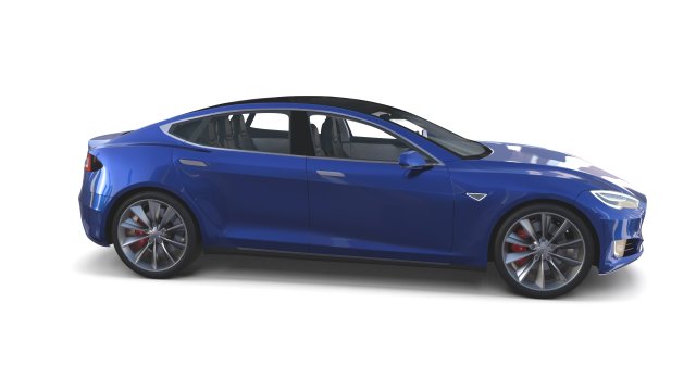 tesla model s 2016 blue with interior 3D Model in Limousine 3DExport