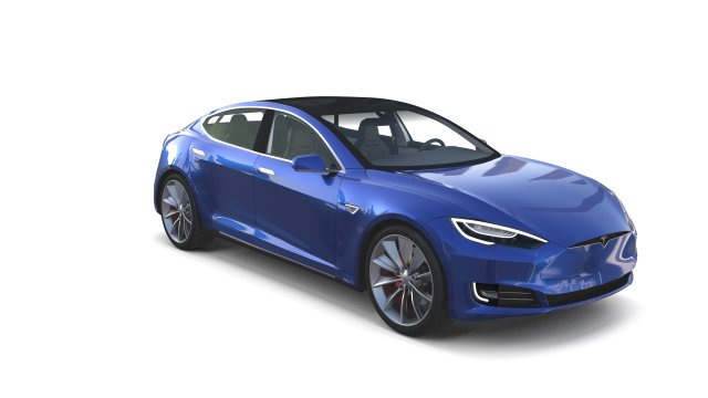 tesla model s 2016 blue with interior 3D Model in Limousine 3DExport