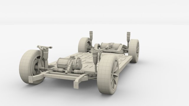 tesla chassis packsemi roadster model s x 3 3D Model in Parts of auto ...