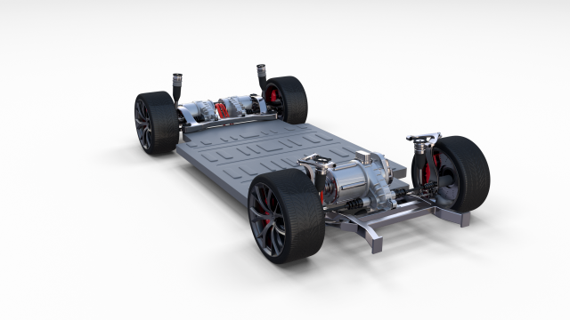tesla chassis packsemi roadster model s x 3 3D Model in Parts of auto ...