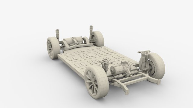 tesla chassis packsemi roadster model s x 3 3D Model in Parts of auto ...