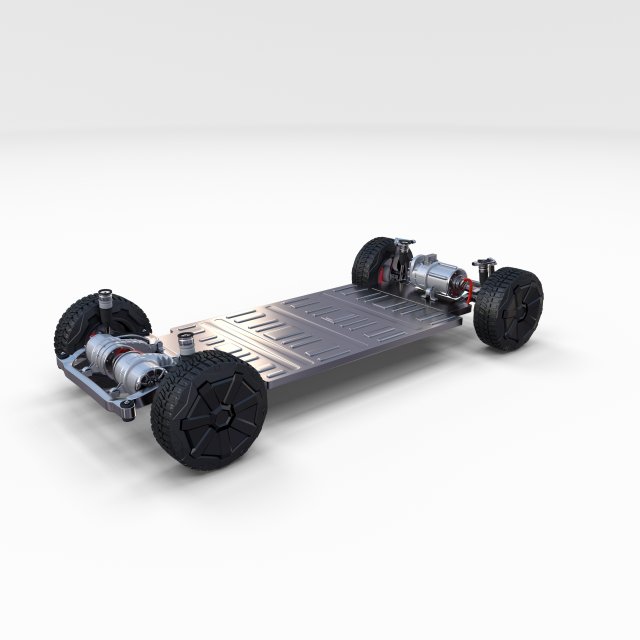 tesla cybertruck chassis 3D Model in Parts of auto 3DExport