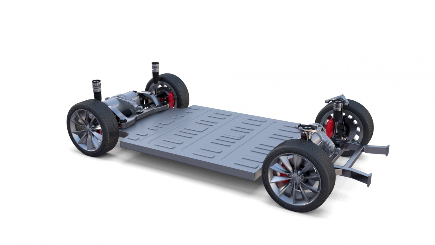 Tesla Model X with Chassis Silver 3D Model in Concept 3DExport